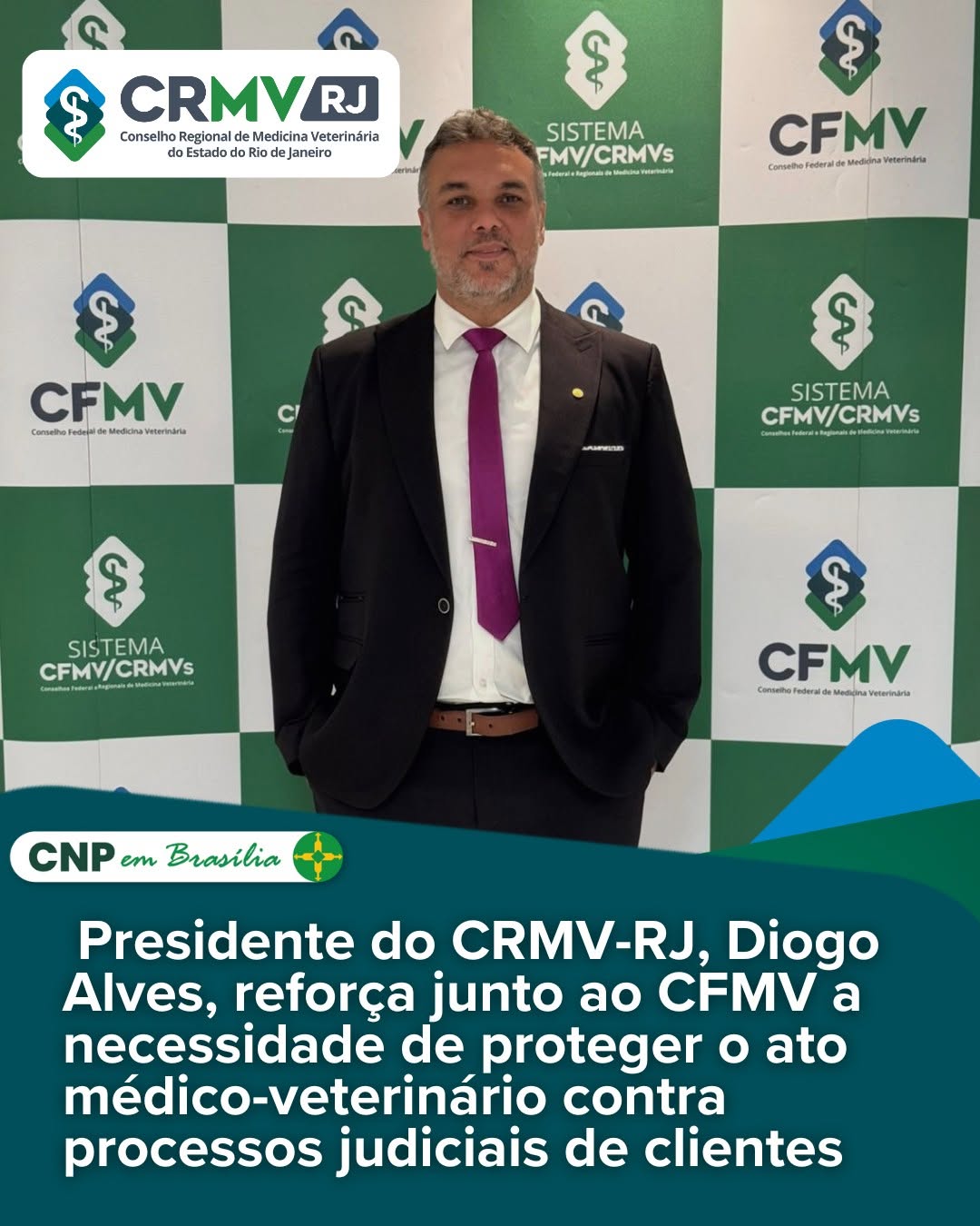 Presidente do CRMV-RJ, Diogo Alves, reforça junto ao CFMV a necessidade ...
